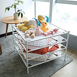 STORAGE MANIAC Sweater Drying Rack, Mesh Clothes Drying Rack, Stackable Laundry Drying Rack, Lay Flat Dryer for Delicates, Portable Dry Rack for Indoor or Outdoor, White, 4-Pack