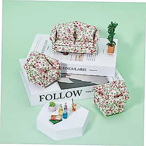 Homoyoyo Mini Sofa Bench Pillow Floral Pillow Daybed Pillows Mini House Furniture Sofa Decoration Mini Sofa Exquisite Mini Sofa Model Wooden Mini House Supply Decorative Mini Sofa Fine Baby