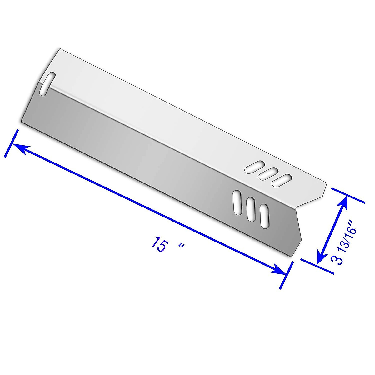 Boloda 15" Stainless Steel Grill Parts Replacement for Dyna-Glo DGF510SBP, Uniflame GBC1059WB， Heat Plates for Backyard Grill BY15-101-001-02, BY13-101-001-13,Steel Heat Shield Tent 4-Pack