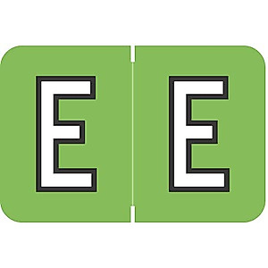 Doctor Stuff - File Folder Labels, Alphabet Letter E, Barkley/Sycom FABKM - BRAM Series Compatible Alpha Stickers, Green, 1" x 1-1/2", 126 Labels/Package
