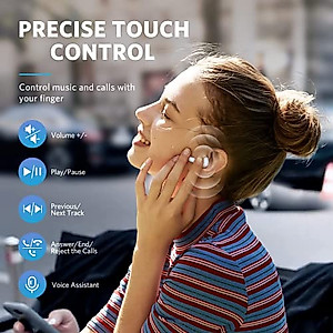 KAHPAN Wireless Earbuds, Bluetooth 5.3 Earbuds with 30H Playtime, IPX7 Waterproof Stereo Sound True Wireless Earbuds Built-in Microphone, Bluetooth Headphones for Sport and Working