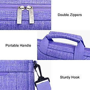 MOSISO Laptop Shoulder Messenger Bag Compatible with MacBook Air/Pro,13-13.3 inch Notebook,Compatible with MacBook Pro 14 inch M3 M2 M1 Pro Max 2023-2021 with Adjustable Depth at Bottom, Purple