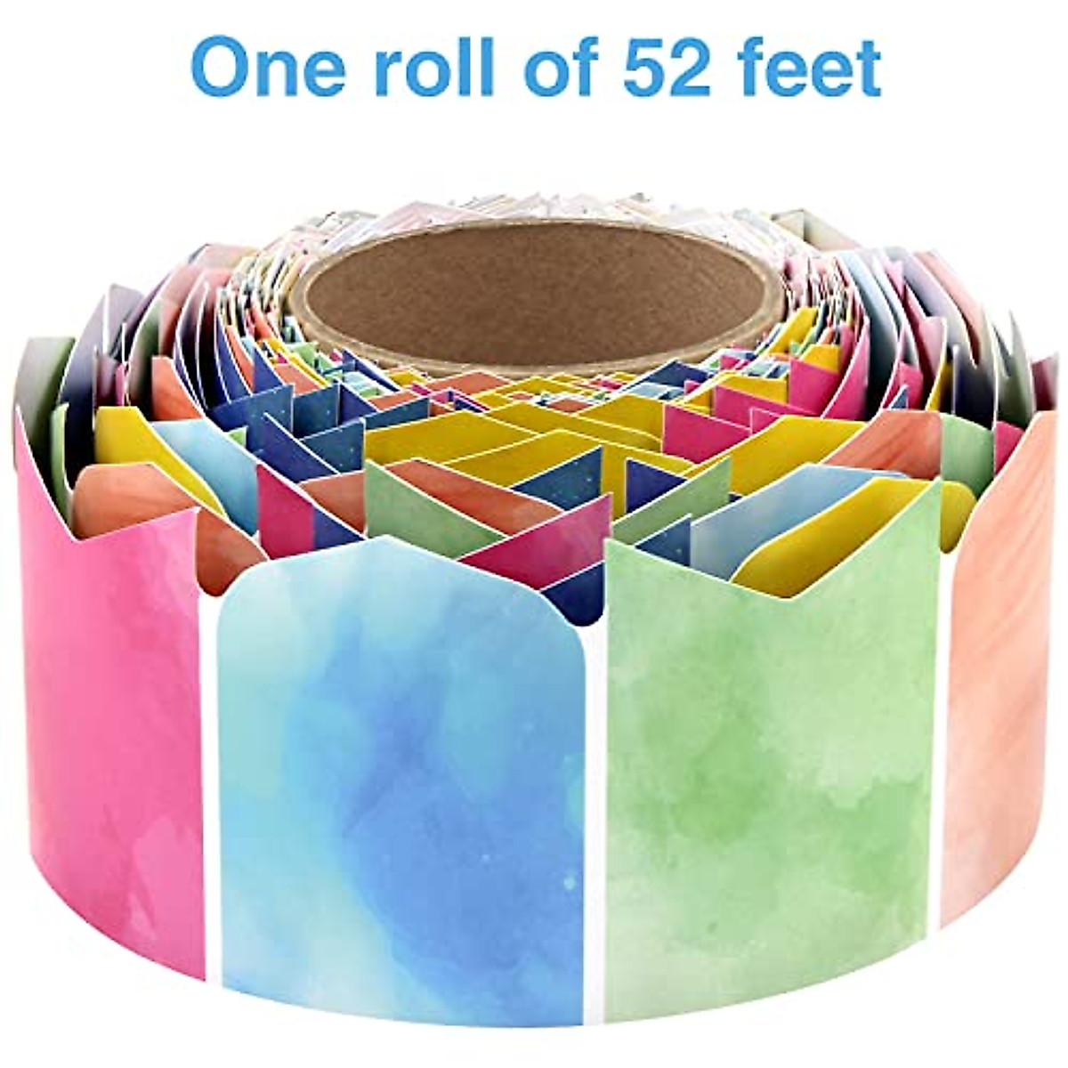 Watercolor Pennants Bulletin Board Border Die-Cut Scalloped Border Trim for Classroom 52ft One Roll