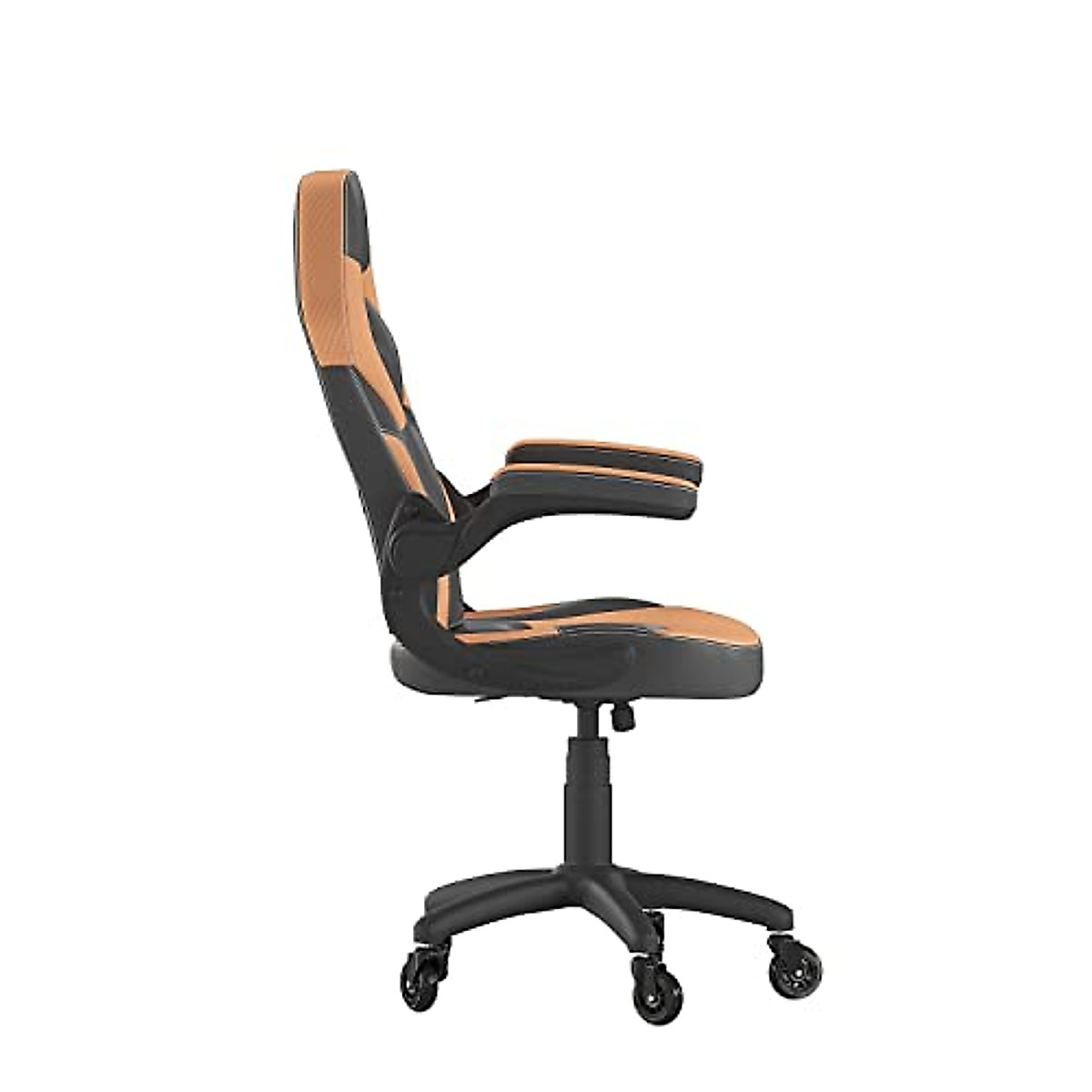 Flash Furniture X10 Gaming Chair Racing Office Computer PC Adjustable Chair with Flip-up Arms and Transparent Roller Wheels, Orange/Black LeatherSoft