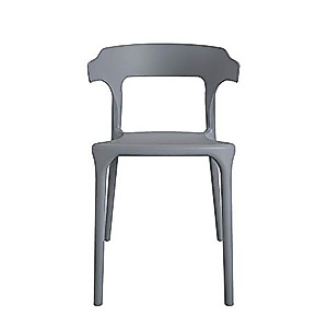 Novogratz Poolside Collection, Felix Stacking Dining Chairs, Indoor/Outdoor, 4-Pack, Charcoal