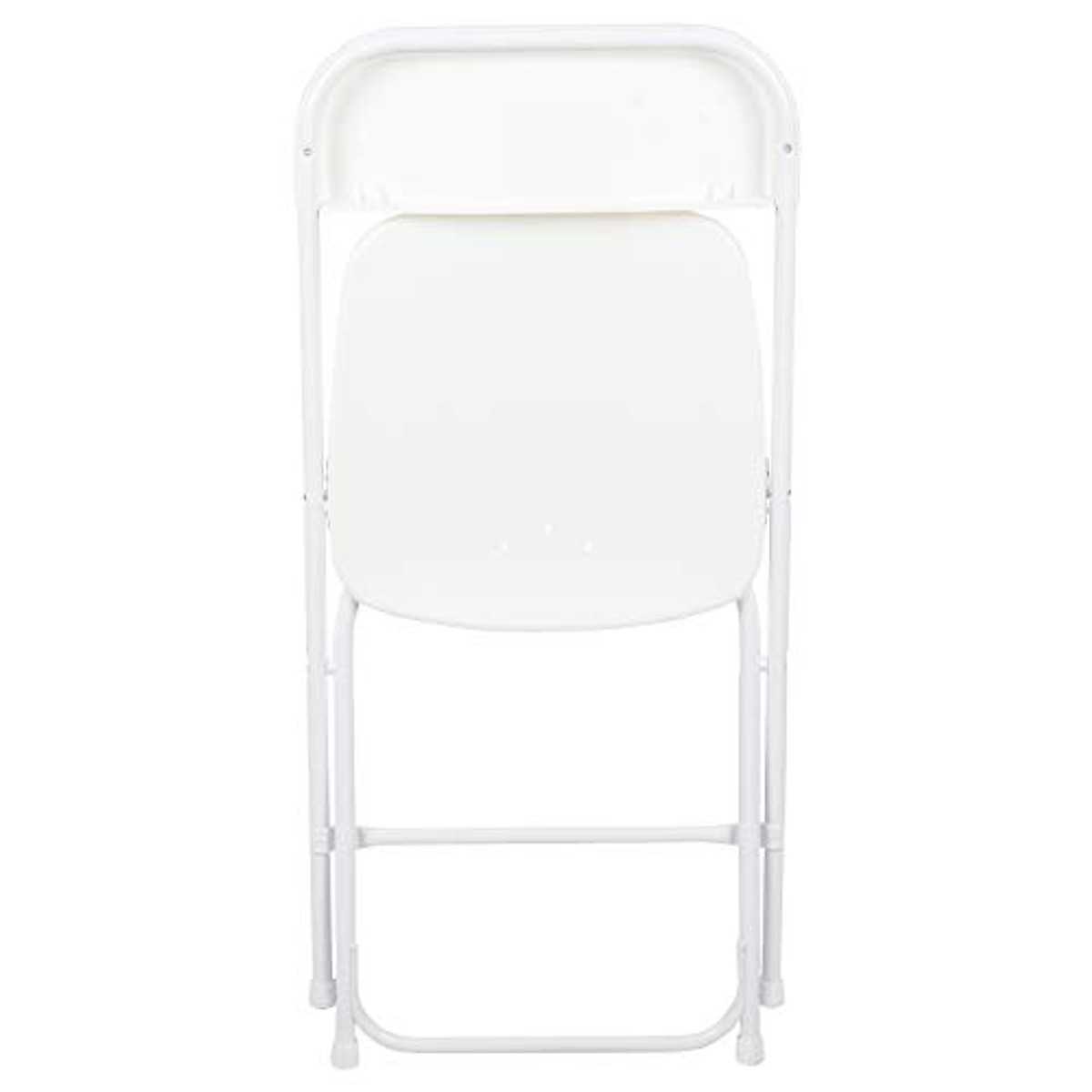 EMMA + OLIVER Set of 10 White Stackable Folding Plastic Chairs - 650 LB Weight Capacity