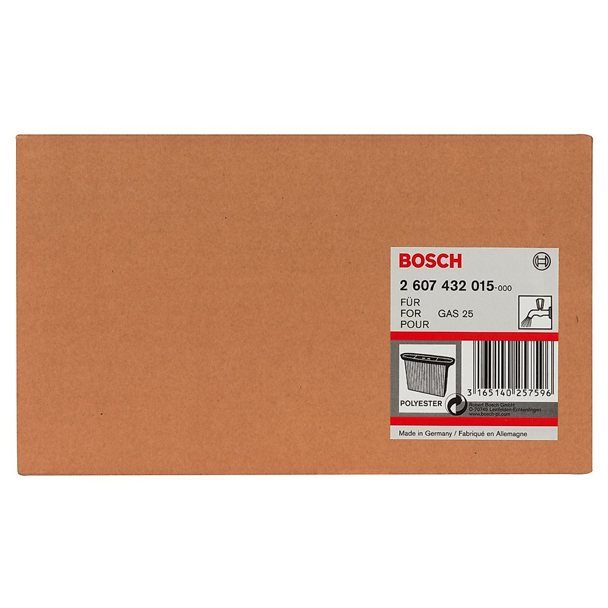 Bosch 2607432015 Polyester Bellows Filter for Gas 25 Professional