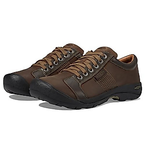 KEEN Men's Austin Low Height Leather Oxfords, Chocolate Brown, 11