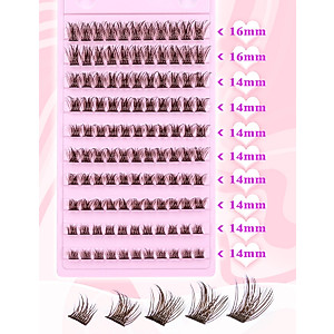 Brown Lash Clusters, Individual Lashes with Brown Color, 110pcs Dark Brown Lash Extension Natural Look Cluster Lashes DIY Eyelashes Extensions by Goddvenus