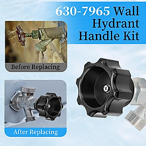 GJK 630-7965 Wall Hydrant Handle Kit Compatible with Prier Mansfield 300 400 & 500 Series Wall Hydrants, Wheel Shaped Frost Proof Hydrant Faucet Handle Parts, Outdoor Faucet Handle & Screw Kit