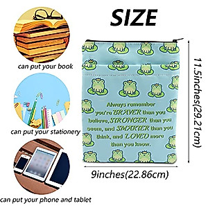 WSNANG Frog Gifts Frog Book Sleeve with Zipper Frog Book Protector Pouch Sleeve Book Cover for Paperback Frog Lovers Gift Frogs Inspirational Gift (Frog BS)