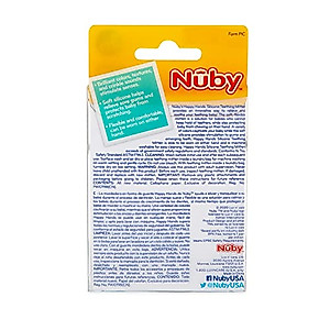 Nuby Happy Hands Silicone Teething Mitten - Baby Teething Toy - 3+ Months - Fox