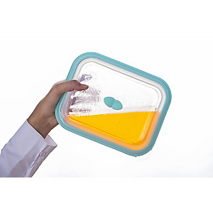 Pristain Platinum 100% Silicone Food-grade Plastic-free Collapsible Container- Microwave-safe, Dishwasher-safe, Environment-friendly (Aquamarine)