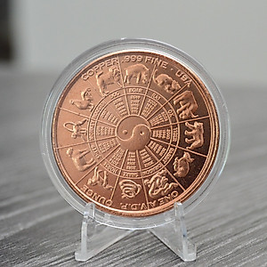 Libra Scales Token: 1 oz Pure Copper Challenge Coin in Capsule - Astrology & Zodiac Gift, Ideal for The Balanced - COA by Heavenly Metals