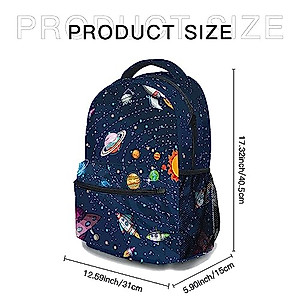 17 Inch Space Backpack, Cartoon Galaxy Daypack Stylish Laptop Bag, Cool Shoulders Backpack with Adjustable Shoulder Strap(Space & Galaxy)