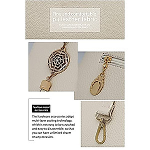 Pahajim Womens Handbag Tote Cute Mini Tassels Leather Shoulder Purse Crossbody Bag(Beige White)