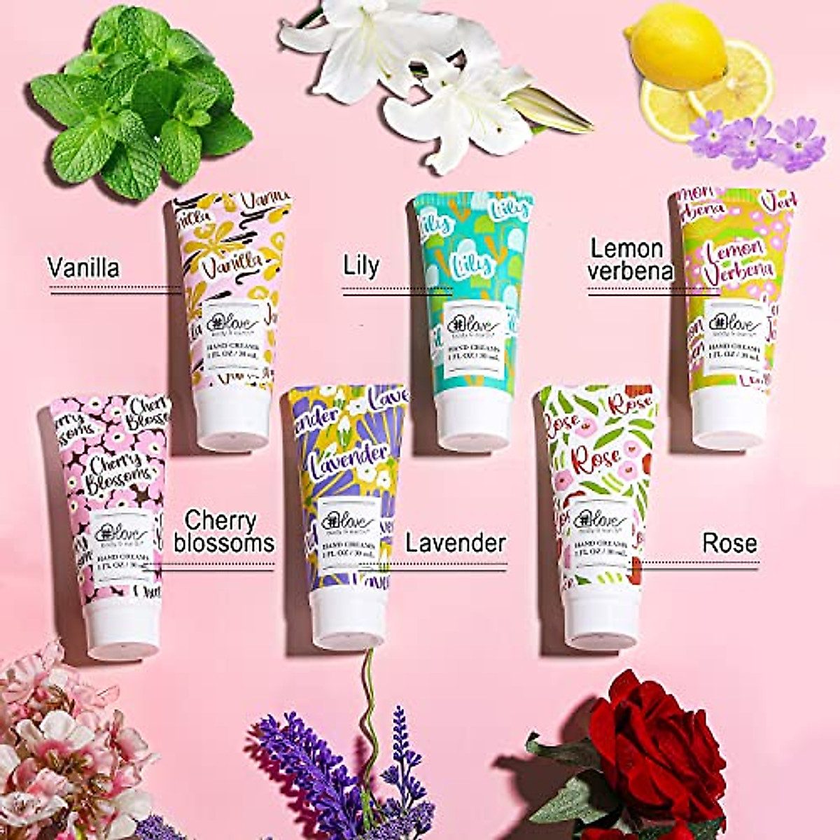 Hand Cream Gift Set - Hand Lotion Gift Set for Dry Crack Hands, Travel Moisturizing Hand Lotion with Vitamin E, Hand Cream Gift Set for Women Christmas Birthday Valentine. Pack of 6,1.0 oz Tube