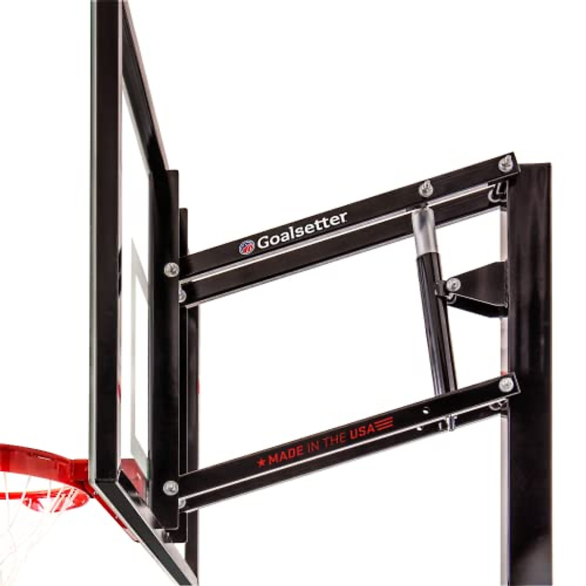 Goalsetter Elite Plus 54” Tempered Glass Backboard In-Ground Basketball Hoop - HD Breakaway Rim, Black (TS44154G3)