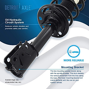 Detroit Axle - Front Struts Sway Bars for FWD 2011 2012 2013 Ford Explorer Complete 2 Struts with Coil Spring 2 Front Sway Bar Links Replacement Quick Install Ready Struts Shocks Assembly