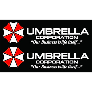 2pcs Umbrella Corporation Sticker Decal Aufkleber 50x36cm Zombie Outbreak Response Team JDM Auto Laptop Domo Kun