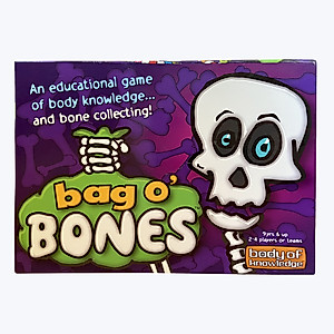 Bag O' Bones Human Body Anatomy Educational Board Game, Skeleton Puzzle Science Learning Game for Kids and Adults, Learn Bone Names and Functions, Ideal for Home, Holidays, School, 2-4 Players