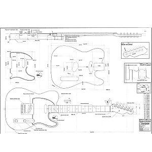 Telecaster electric guitar plans - actual size full scale