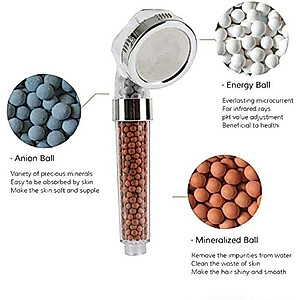 Replacement Filtration Mineral Beads Stones Balls for Filter Shower Head Showerhead 3 Kinds Red Gray White (Diameter 5-6mm)