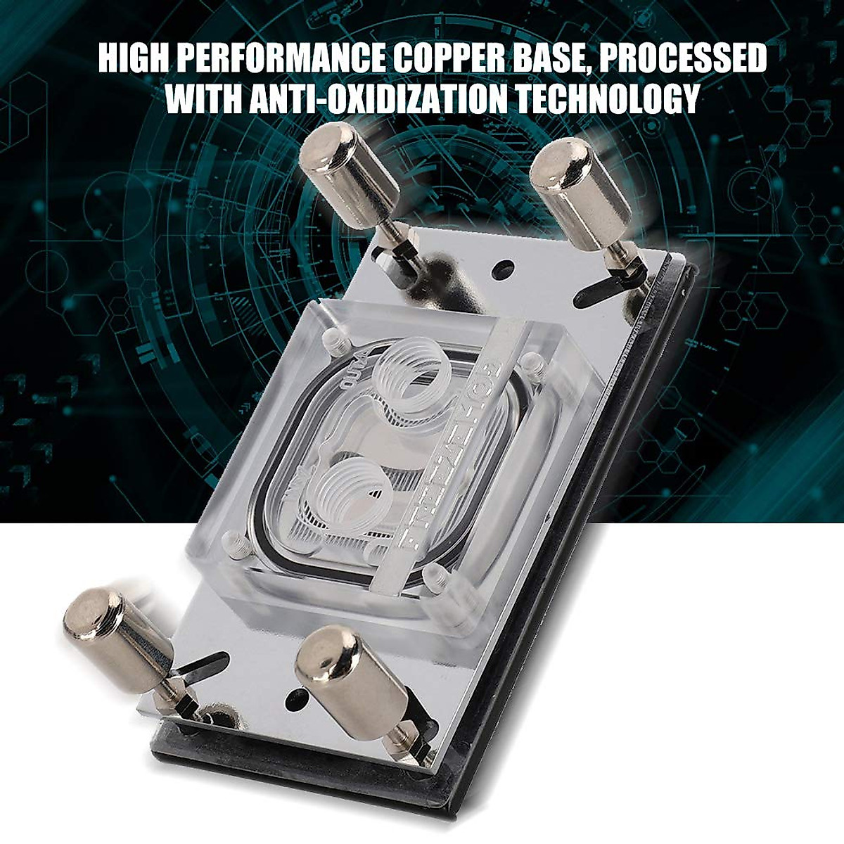 Bewinner PC Water Cooling Block,Computer CPU Water Cooling Block Waterblock Copper Base with Micro Channel,for AM2 / AM2+ / AM3 / AM3+ / AM4 / FM2+ CPU,Processed with Anti-Oxidization Technology