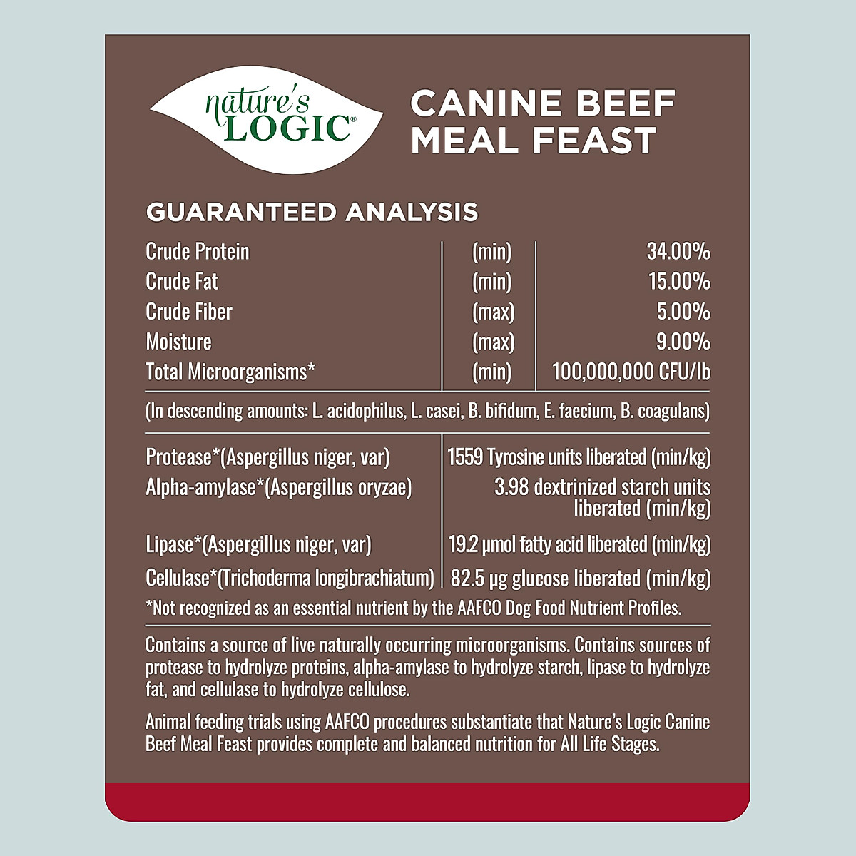 NATURE'S LOGIC Dog Food Canine Meal Feast, Beef