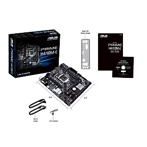 ASUS Prime H410M-E LGA1200 (Intel® 10th Gen) Micro-ATX Motherboard (M.2 Support, HDMI, D-Sub, USB 3.2 Gen 1, COM Header, TPM Header, 4K@60Hz)