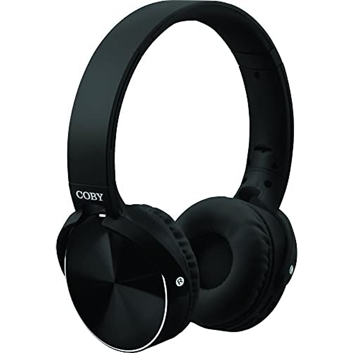 Coby Metal Folding Bluetooth Headphones | Over Ear Headphones Wireless Bluetooth | Portable Ultra-Modern Folding Design | Wireless Headphones with 10-Hour Battery Life, 49 feet Distance (Black)