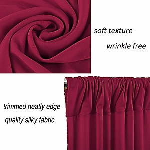 Burgundy Backdrop Curtain for Parties Wedding Wrinkle Free Maroon Photo Curtains Backdrop Drapes Fabric Decoration for Birthday Engagement Ceremony 5ft x 7ft,2 Panels