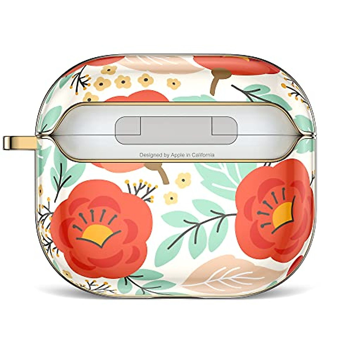 POCKT AirPods 3 Case Cover with Keychain Semi Soft Skin Cases for AirPod 3 Charging Case | Poppy