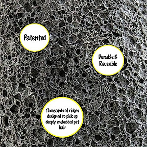 Fur-Zoff Pet Hair Removal Tool for Carpet, Car, Rugs, Bedding, Clothing, Cat and Dog hair removal, Automotive Interior Detailing,gray