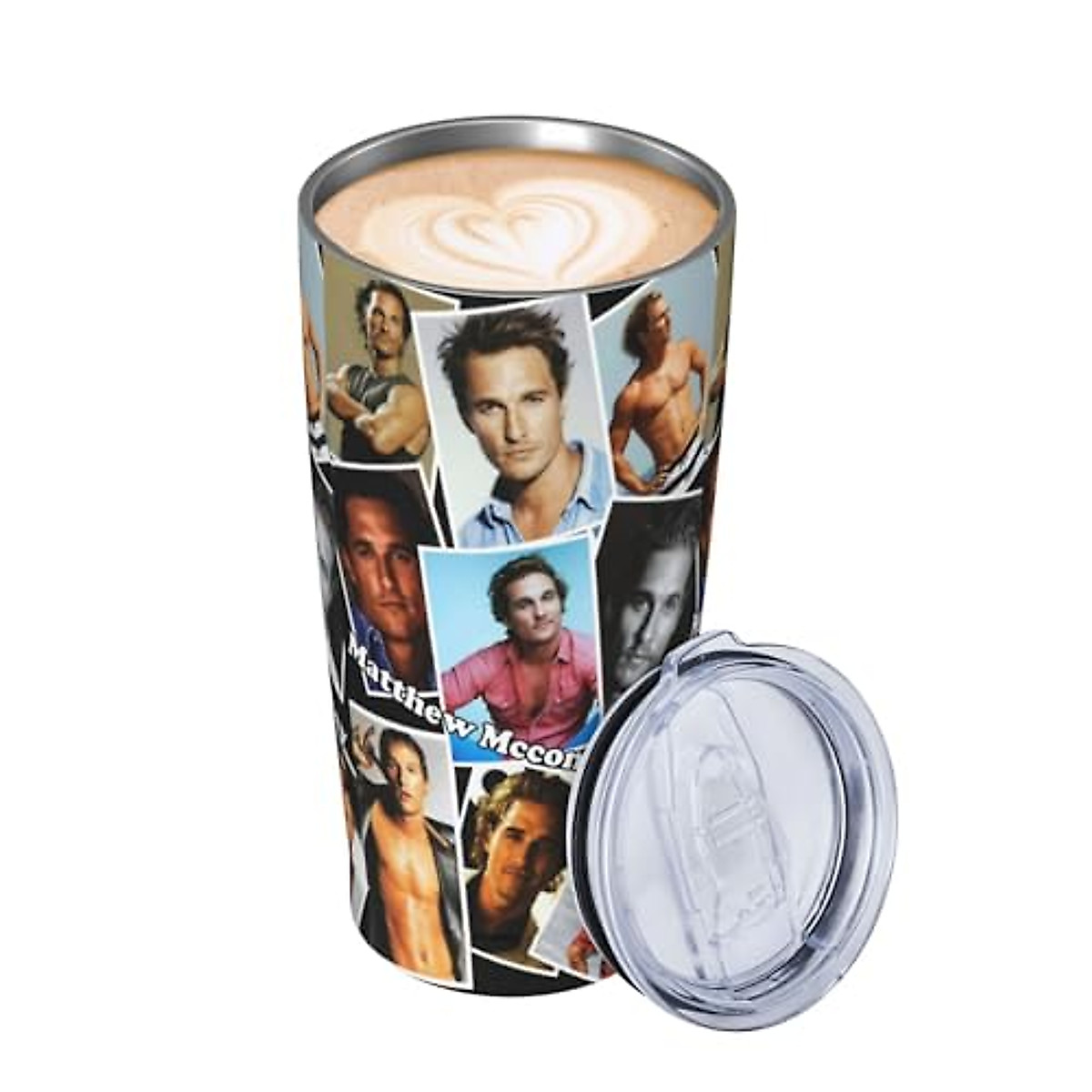OAEWRE Matthew Actors McConaughey Stainless Steel Mug Insulated Tumbler Coffee Mugs with Lids and Straw Double Wall Vacuum Cup 20oz