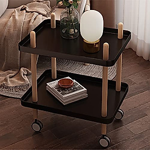 N&V Double Layer Trolly Side Table (Black)