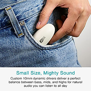 MEE audio Pebbles True Wireless Earbuds - Bluetooth 5.3 Low Profile in Ear Lightweight Headphones with Headset Microphone & Call Noise Reduction for Gym/Workouts/Sports and Gaming, Sandstone