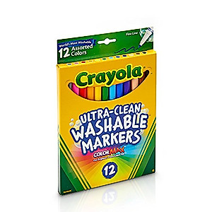 Crayola Fine Line Markers, Washable Markers, 12 Count