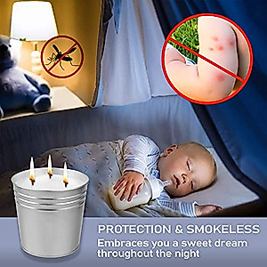 Citronella Candles Outdoor Large, 3-Wicks Soy Wax Bucket Candles Set, 200 Hours Burn Time Garden Candles for Home Patio Yard, 17oz x 2 Pack