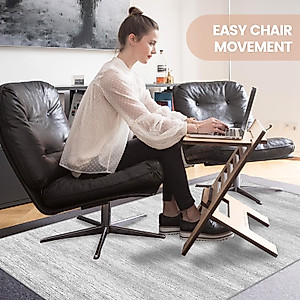 Office Chair Mat for Carpet & Hardwood Floor, 2.62 lbs Anti-Slip Hi-Q Desk Chair Mat for Hardwood&Low-Carpeted Floors, Easy to Clean Desk Floor Mat for Office Chair on Hardwood Floors 48" x 36"