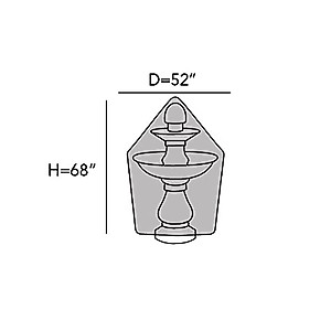 Covermates Fountain Cover - Weather Resistant Polyester, Weather Resistant, Elastic Hem, Outdoor Living Covers, 52DIAMETER x 68H, Khaki