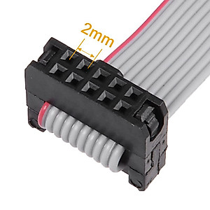Tool parts IDC 10 Pins Connector Flat Ribbon Cable Female Connector 30cm 2mm Pitch - 5pcs