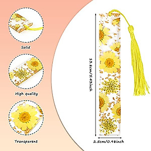 Dried Flower Book Page Holder for Reading,2 Pieces Thumb Book Page Holder and 1 Piece Resin Bookmark with Tassel Cute Book Accessories for Reading Lovers Book Marks for Book Lovers Gifts