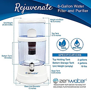 Zen Water Systems Countertop Filtration and Purification System, 6-Gallon