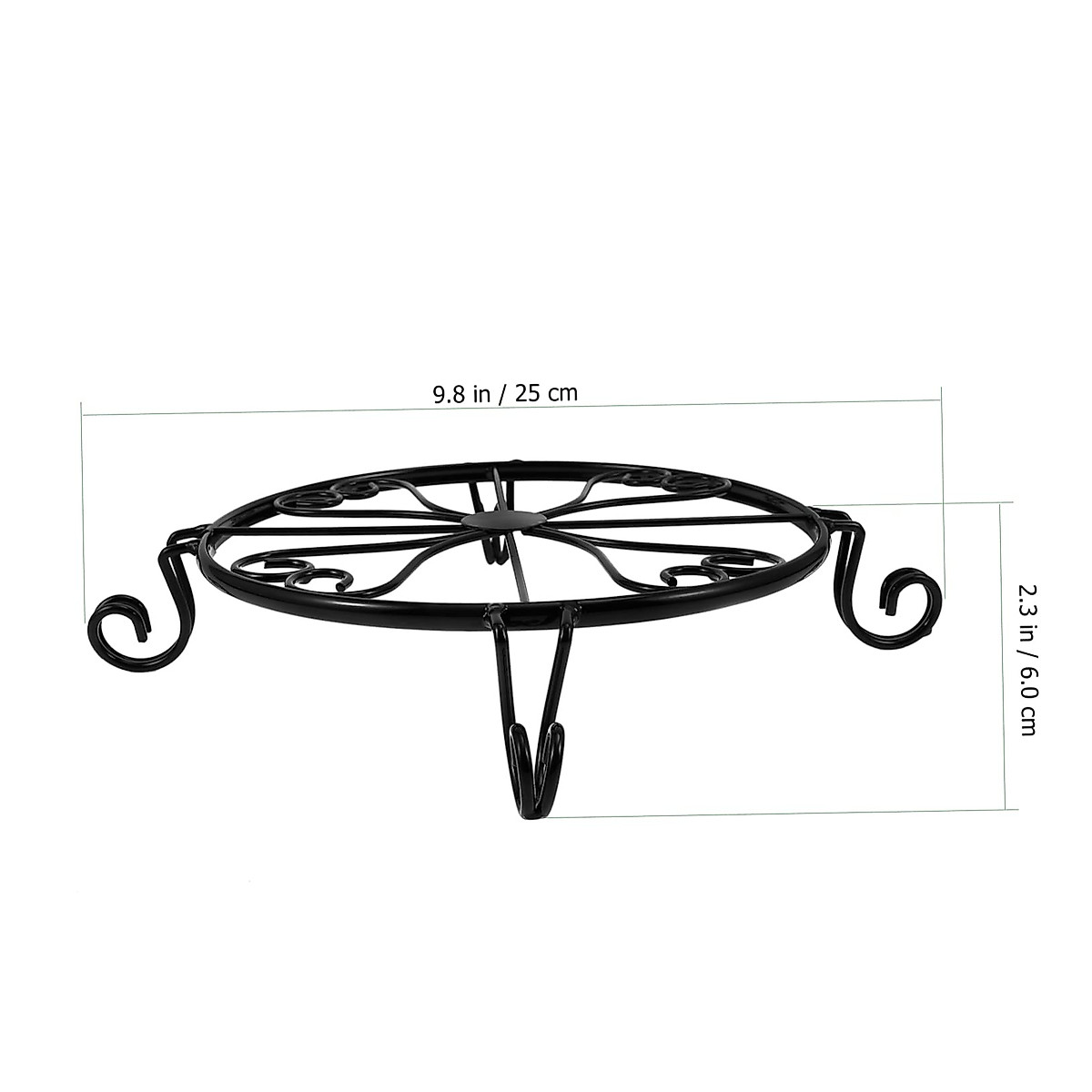 Yardenfun 3 Pcs Flower Stand Iron Vase Holder Round Black Plant Stand Metal Plant Holder Heavy Duty Flower Pots Holder Shelving Brackets Flowerpot Holder Iron Plant Stand Indoor Pot Rack