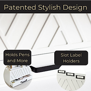 White Mail Organizer - Desktop Mail Holder - Office Desk Organizers Storage with Drawer - Paper File Folder Desk Organization - Desk Accessories & Workspace Organizers by Blu Monaco