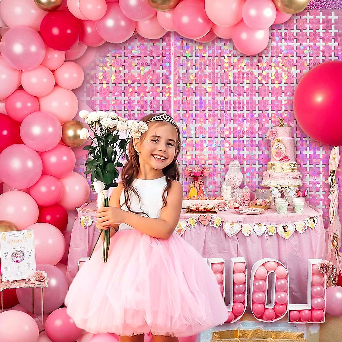 4 Packs Disco Foil Curtain, Silver Metallic Backdrop for Birthday, Bachelorette Party, 70s 80s 90s Theme Disco Party Decorations Supplies