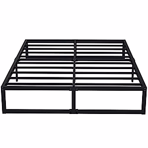 EMODA 12 Inch California King Bed Frames Heavy Duty Metal Cal King Platform with Steel Slats Support, No Box Spring Needed, Noise Free, Black