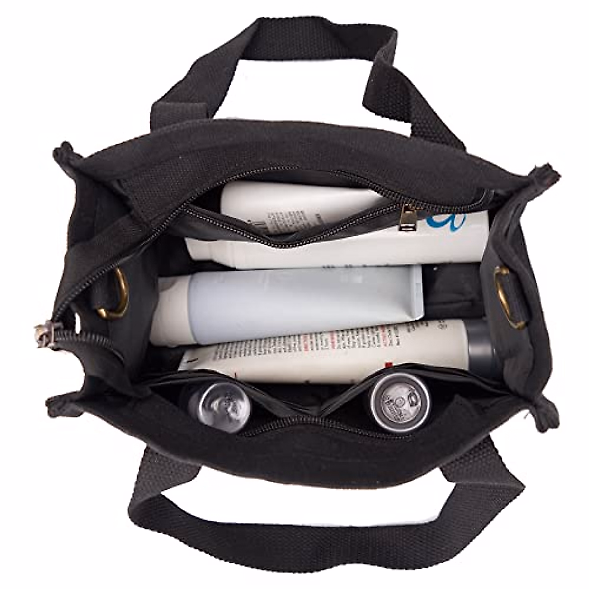 MINKARS Mini Tote Bag for Women Canvas Crossbody Purse, Black 9”