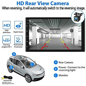 [2G+32G] Android 11 Double Din Car Stereo with Apple Carplay Android Auto, 7 Inch Touch Screen Car Radio with HiFi/BT/IPS Display/GPS Support Fastboot Backup Camera Mirror Link WiFi Connect BAJKQKAI